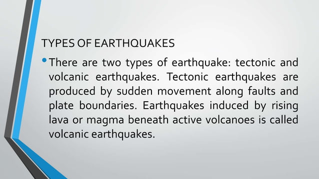 EARTHQUAKEs and Volcanoes, intensity and magnitude of an epicenter | PPTX
