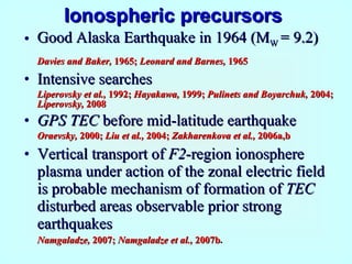 Possible Formation Mechanisms of Earthquake Ionospheric Precursors | PPT