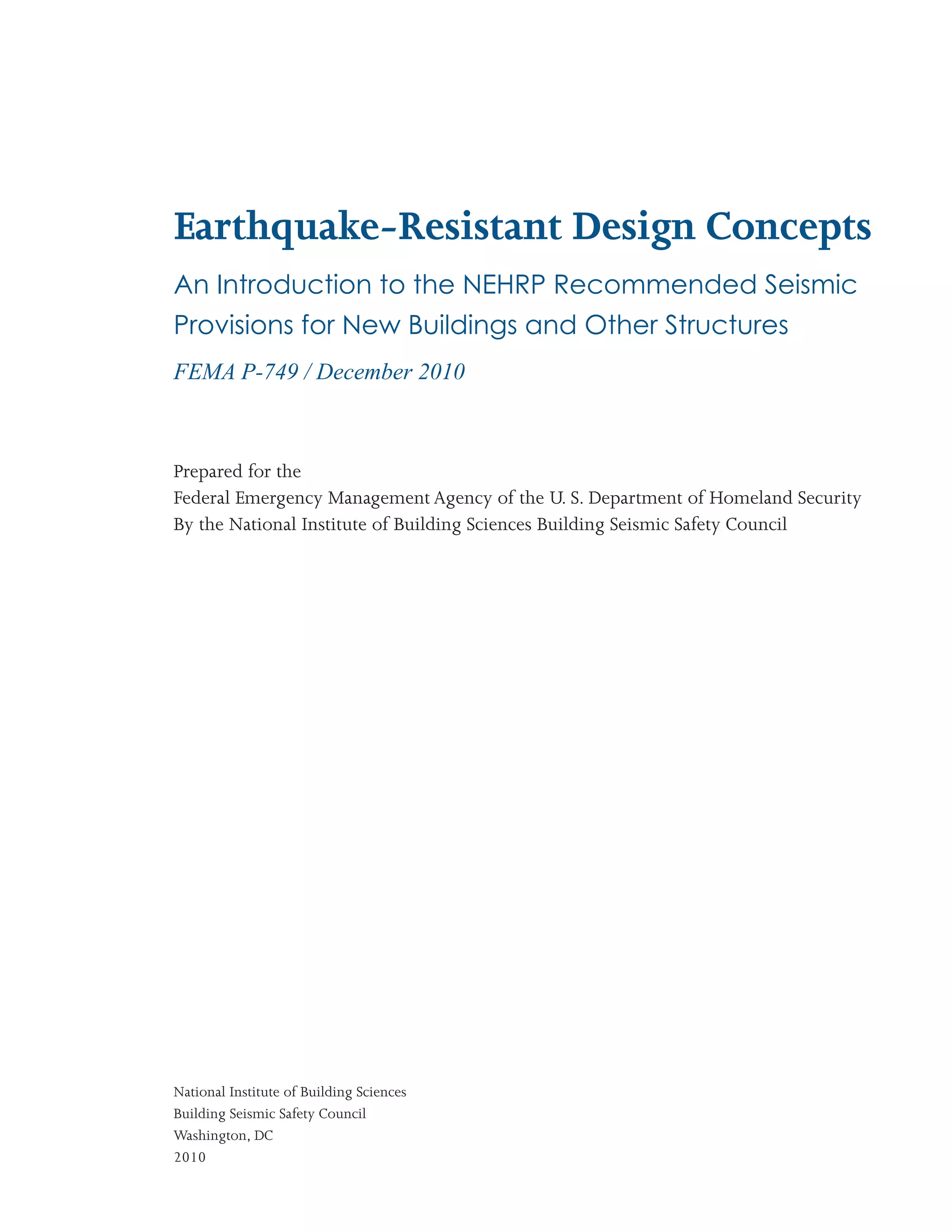 Earthquake-Resistant Design Concepts | PDF
