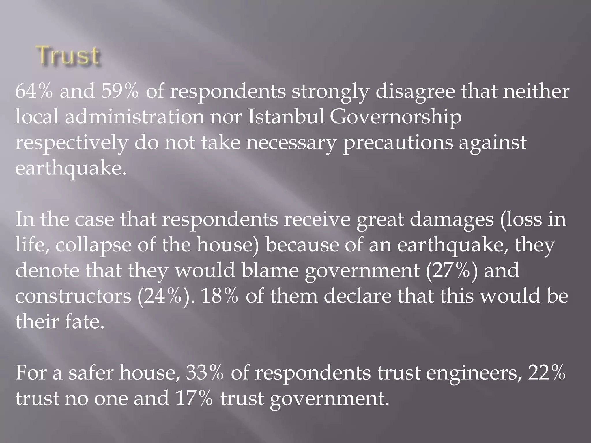 Earthquake Risk Perception of Istanbul Residents | PPTX