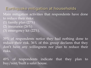 Earthquake Risk Perception of Istanbul Residents | PPTX