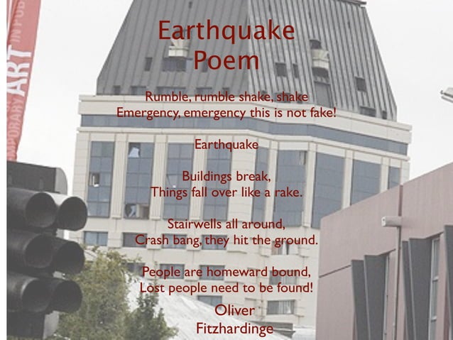Earthquake poetry - 8B | KEY