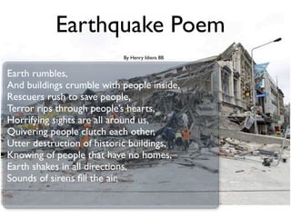 Earthquake poetry - 8B | PPT