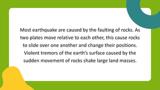 Earthquake and FAults Week one day 2 science 8 | PPT