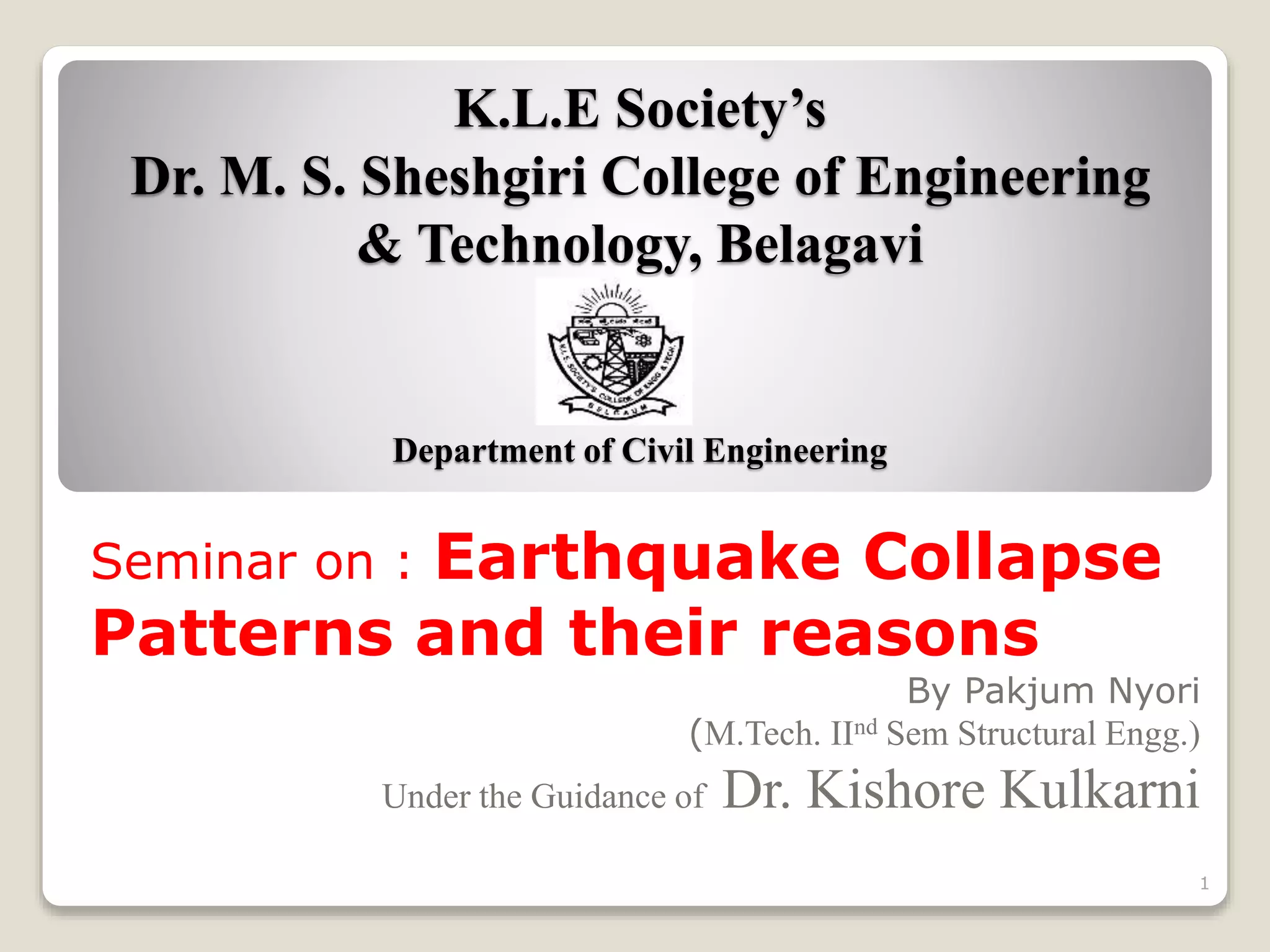 Earthquake collapse pattern | PPTX