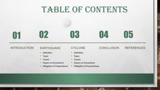 Natural Disasters - Earthquake & Cyclone | PPTX