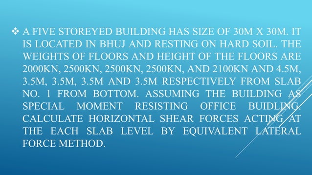 Earthquake design example | PPTX