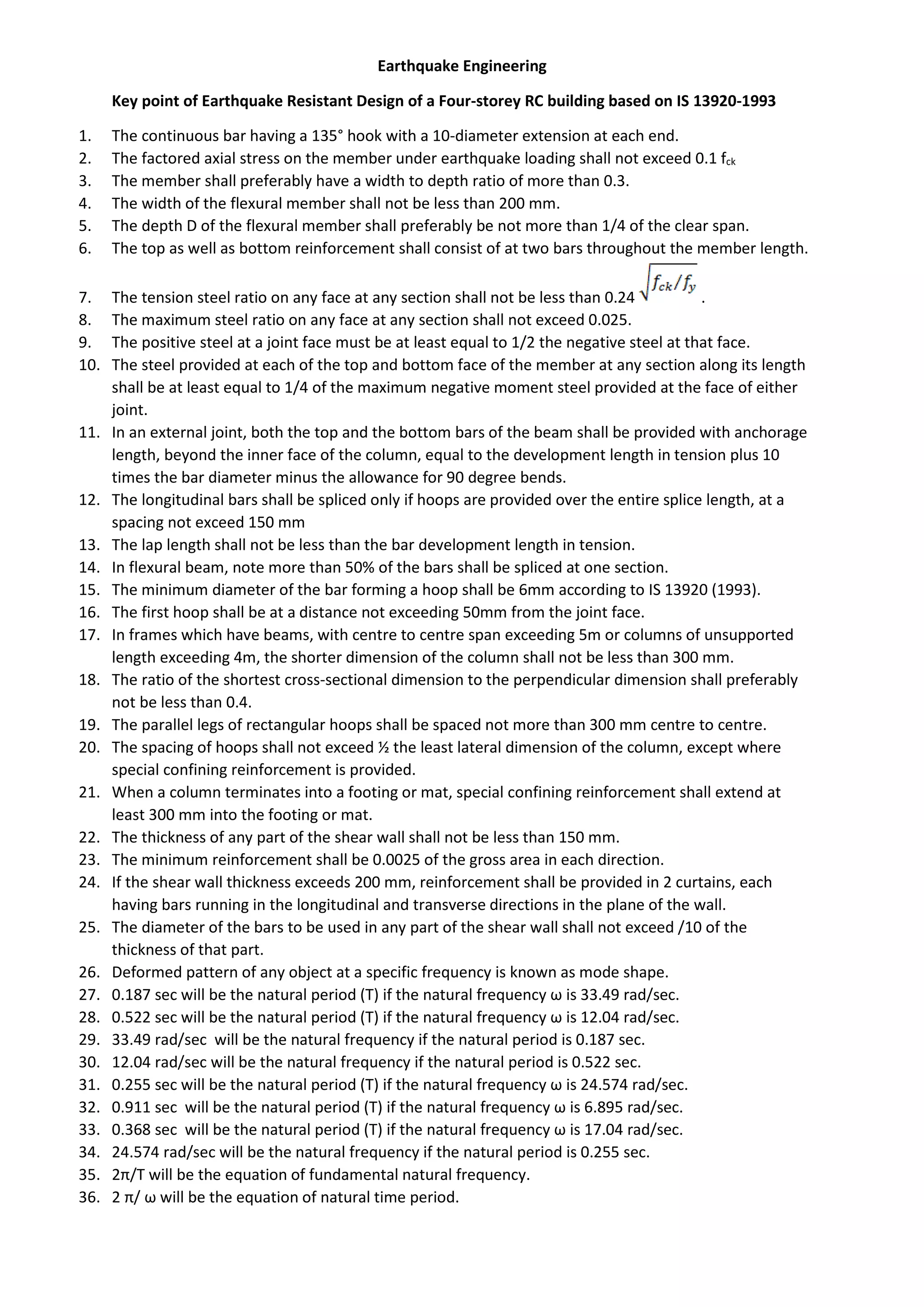 Earthquake engineering key point | PDF