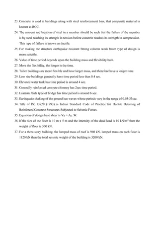 Earthquake engineering key point | PDF