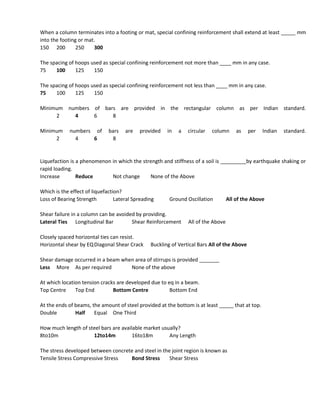 Earthquake engineering mcq | PDF