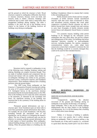 Earthquake Resistance structures | PDF