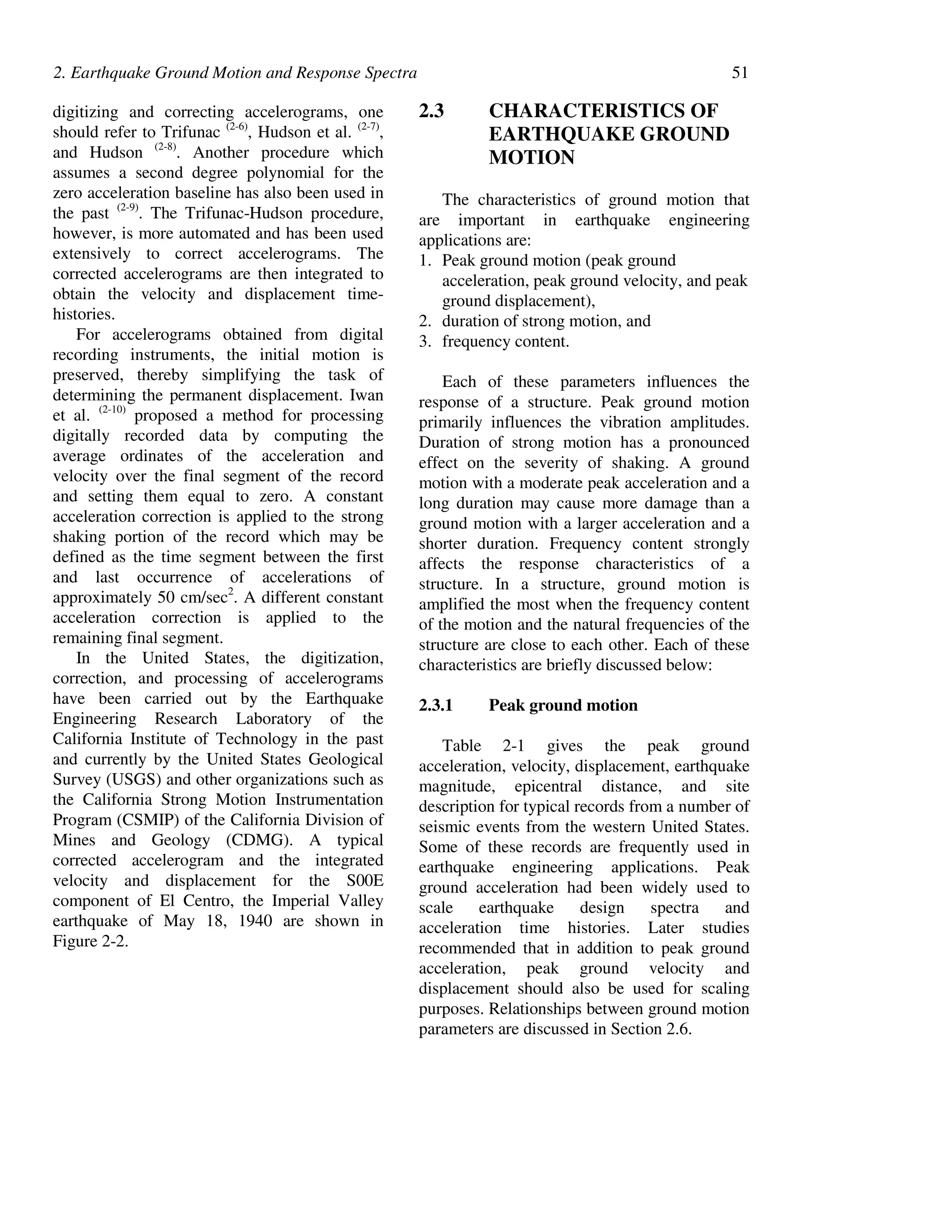 Earthquake ground motion and response spectra (Bijan Mohraz, Fahim ...