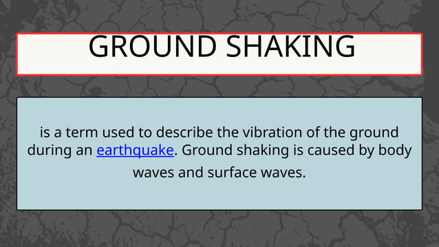 Disasters of Earthquakes and Types of Earthquakes | PPTX