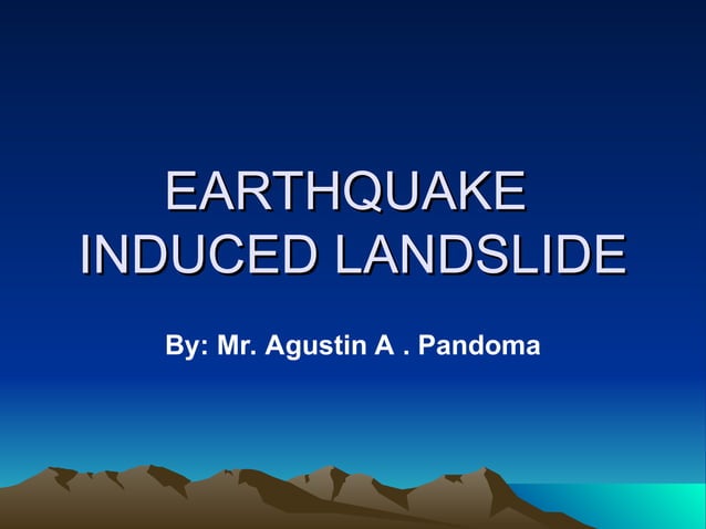 Earthquake Induced Lanslide.ppt Earth Science | PPT