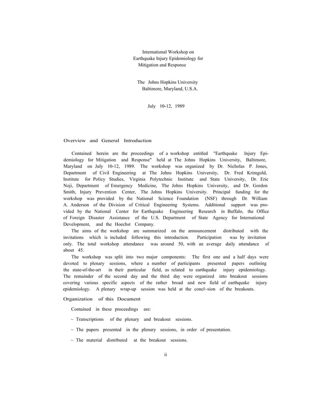 Earthquake Injury Epidemiology for Mitigation and Response | PDF ...