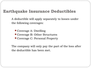 Earthquake Insurance - The Basics | PPT