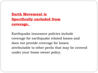 Earthquake Insurance - The Basics | PPT