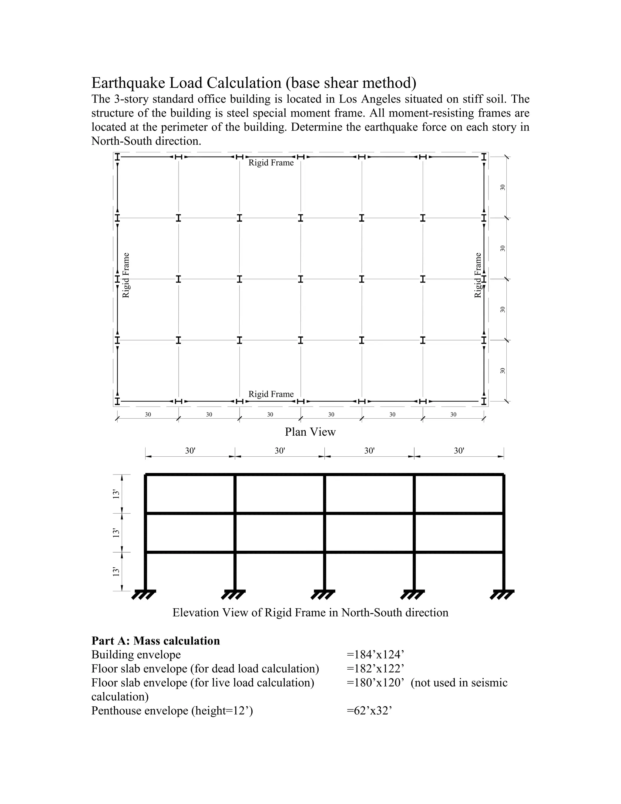 Earthquake Load Calculation (base shear method) | PDF