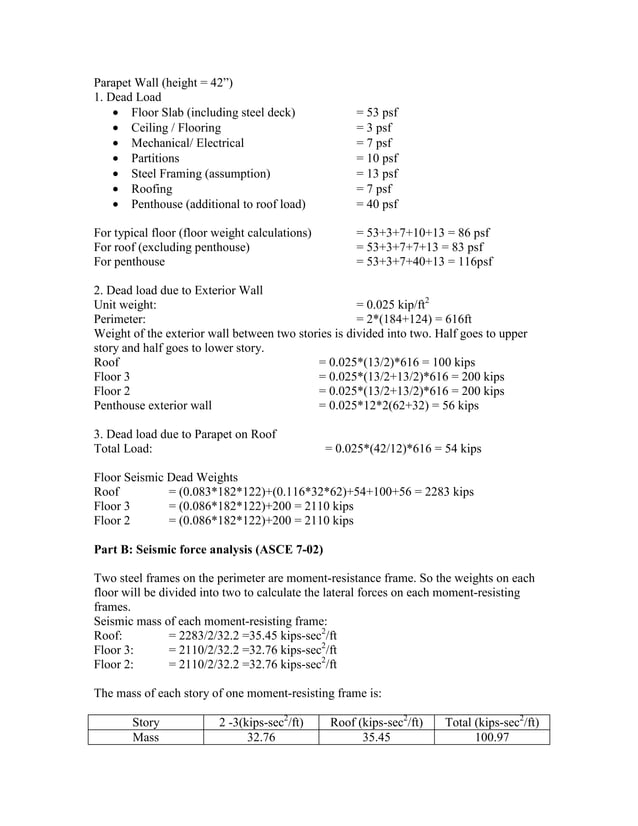 Earthquake Load Calculation (base shear method) | PDF | Civil ...