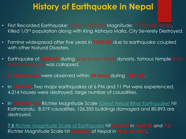 Mapping Recent Earthquake in Nepal and Its Geospatial Impacts | PPT