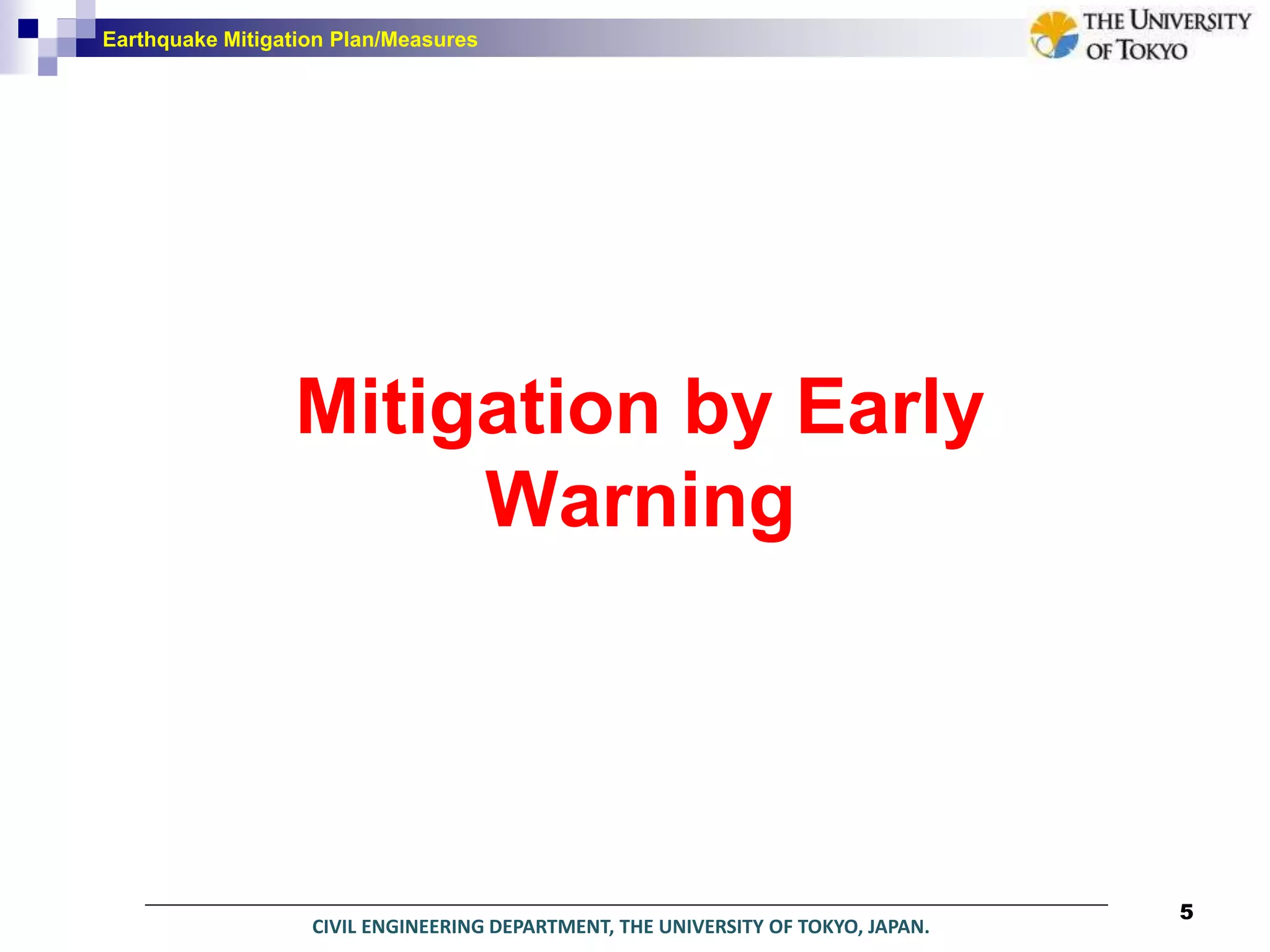 Earthquake mitigation plan and measures | PPTX