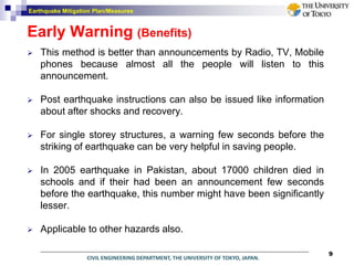 Earthquake mitigation plan and measures | PPTX