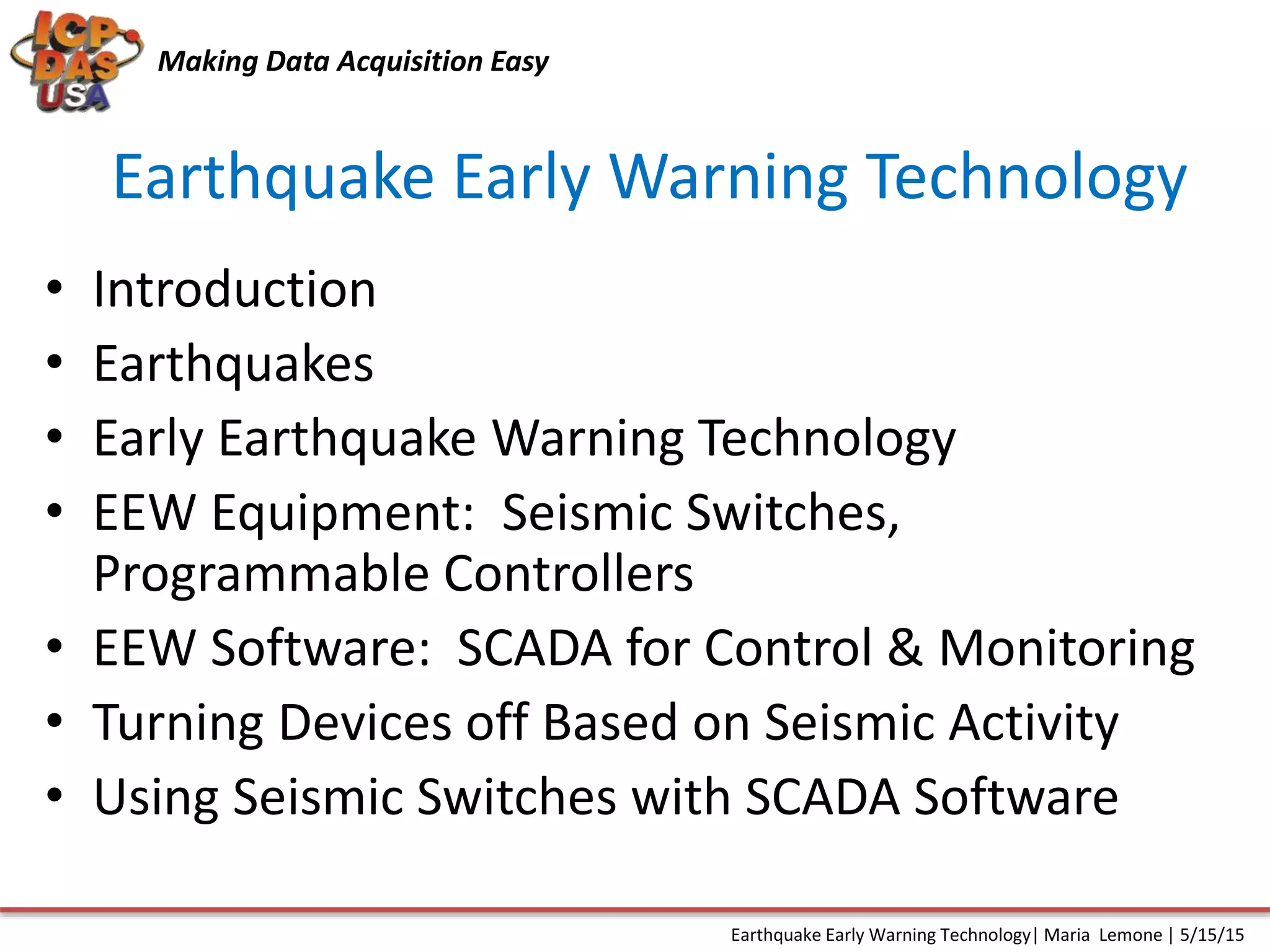 Earthquake Early Warning Technology | PPTX