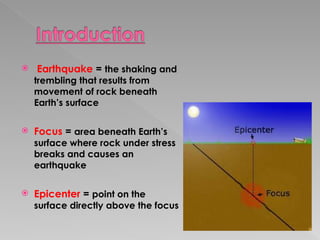 Differentiate focus and epicenter using f | PPT