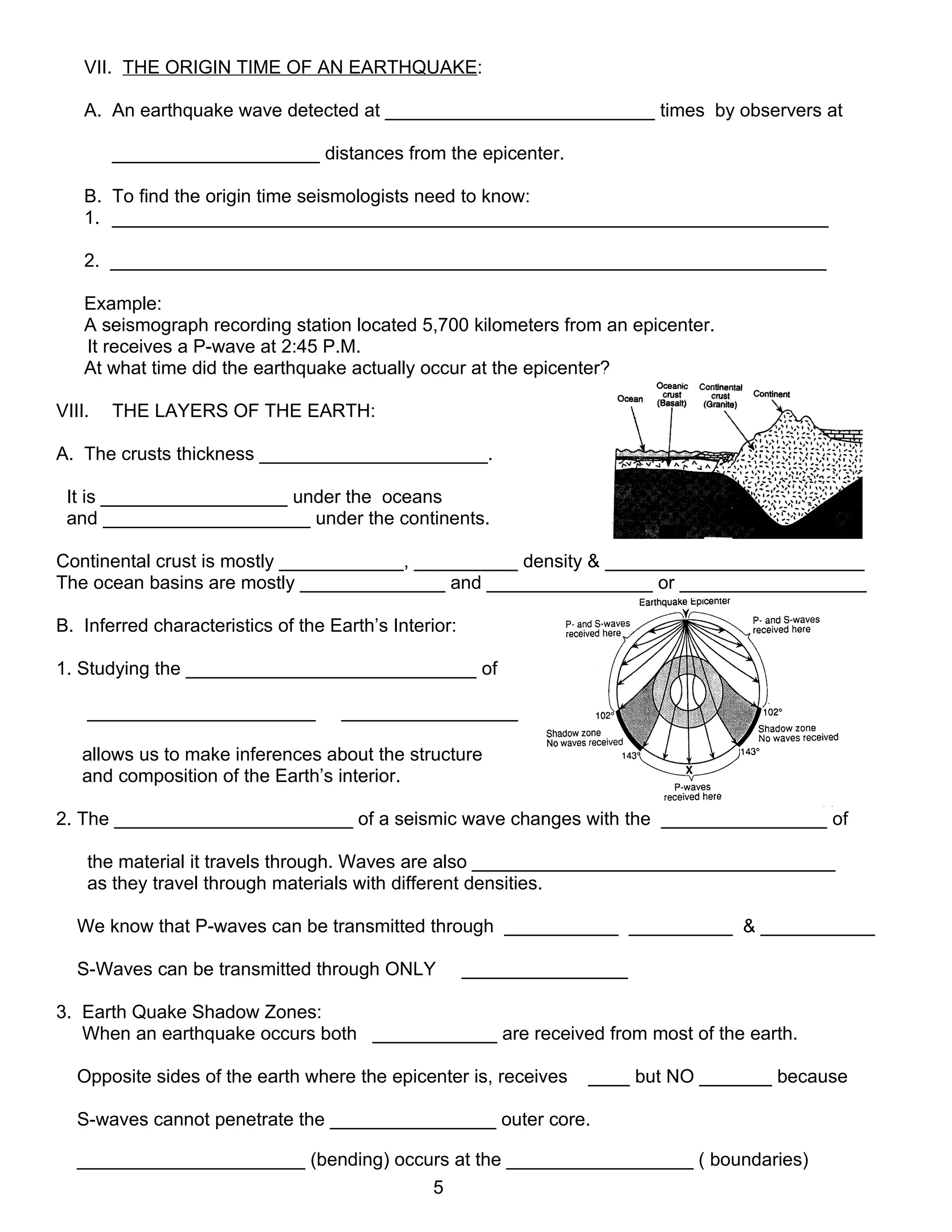 Earth Quake Outline | DOC