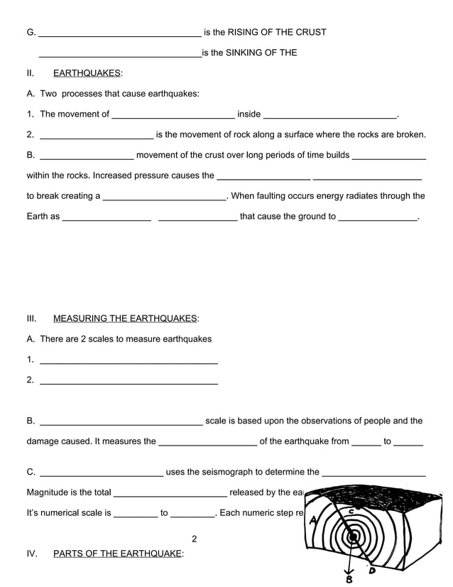 Earth Quake Outline | DOC | Geology | Science