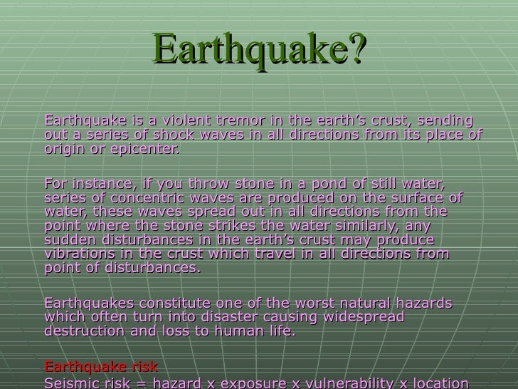 Earthquakes Presentation Ppt Earthquakes Natural Disasters