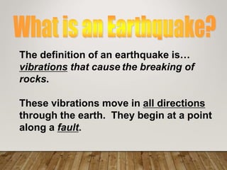 Earthquake PPT. ppt for grade 9 sciences | PPT