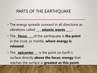 Earthquake PPT. ppt for grade 9 sciences | PPT