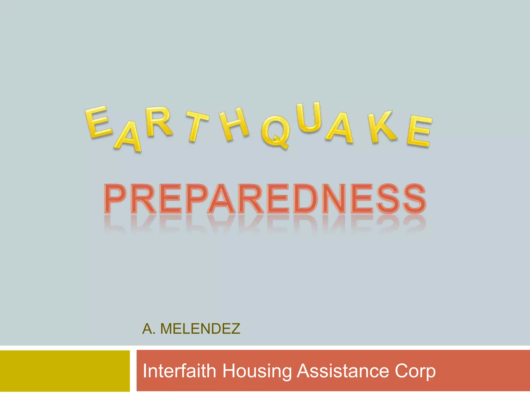 Earthquake preparedness ppt | PPTX