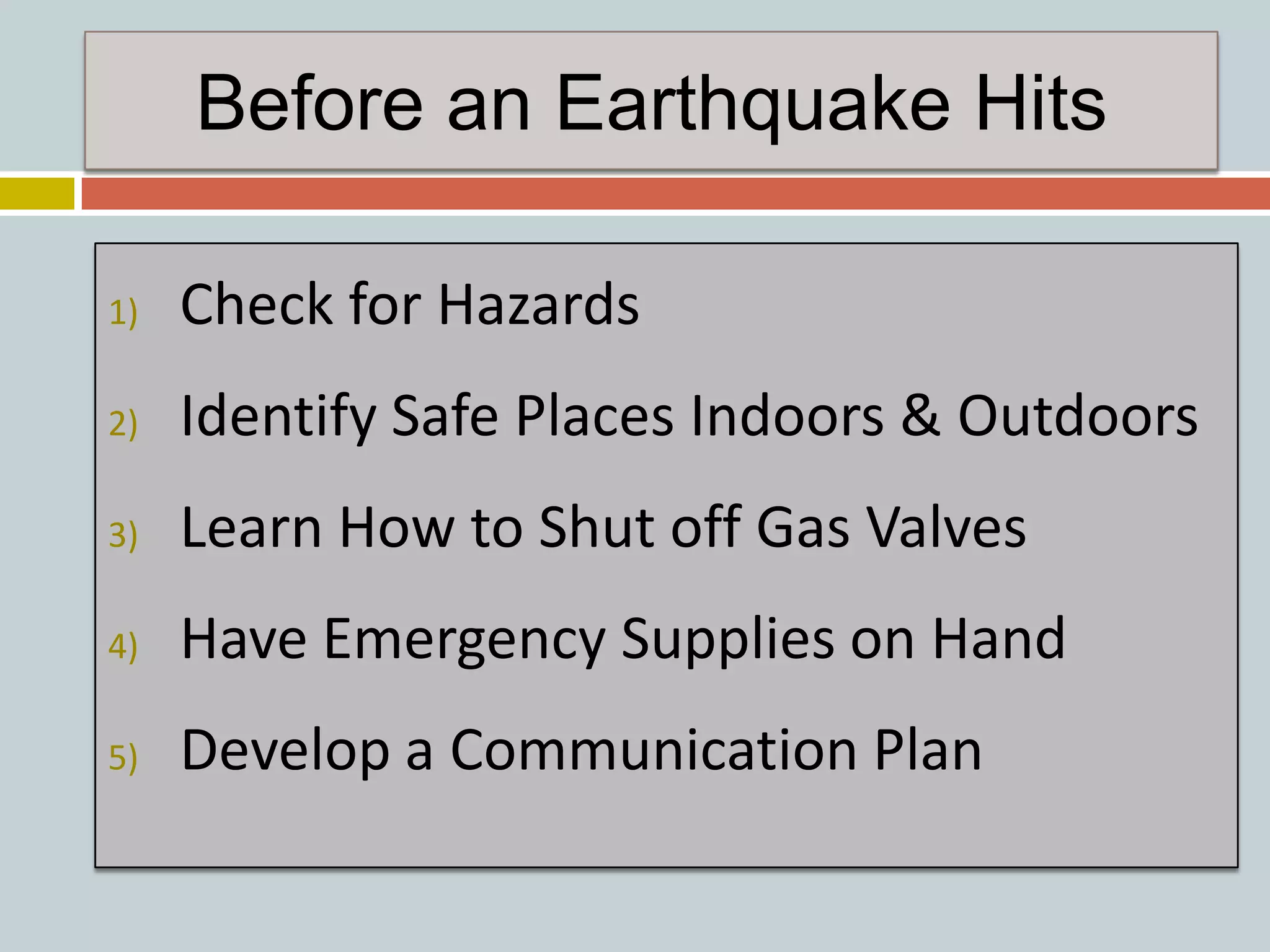 Earthquake preparedness ppt | PPTX