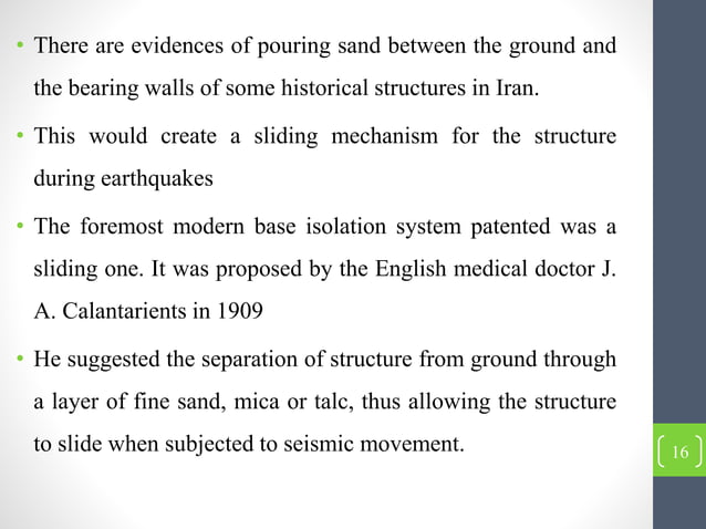 Earthquake protection of buildings by seismic isolation | PPT