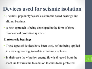 Earthquake protection of buildings by seismic isolation | PPTX