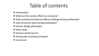Earthquake reistant structures | PPTX