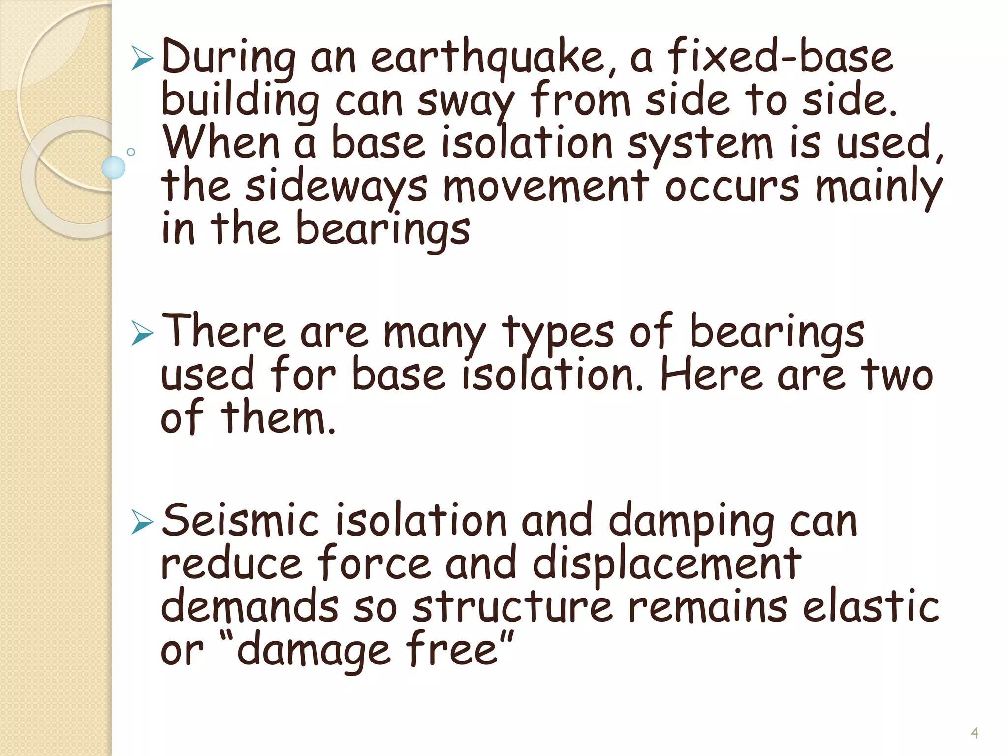 Earthquake resisting building....isolated bearing | PPTX