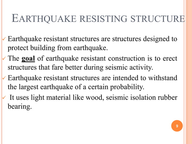 Earthquake resisting structure | PPT