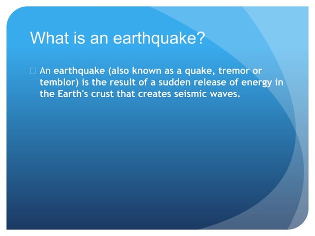 Earthquakes- environmental management studies | PPTX