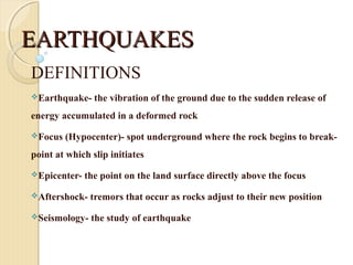 Earthquakes | PPT | Geology | Science
