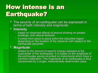 Earthquakes.ppt for Class observation 2023 | PPT