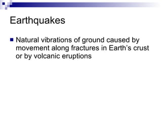 Earthquakes Lecture | PPT