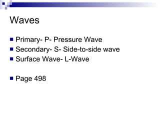 Earthquakes Lecture | PPT