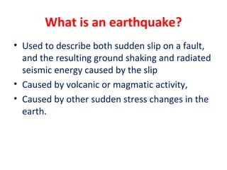 Earthquakes notes | PPT