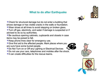 Earthquake safety | PPT | First Aid | Injuries