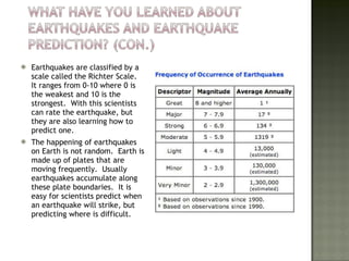 Earthquakes and earthquake predication | PPT