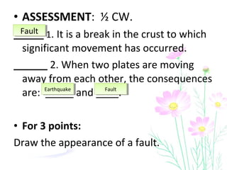 Earthquakes and faults (Grade 8 Lesson) | PPT
