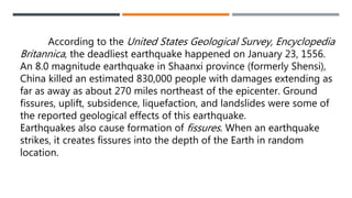Earthquakes and plate tectonics | PPTX